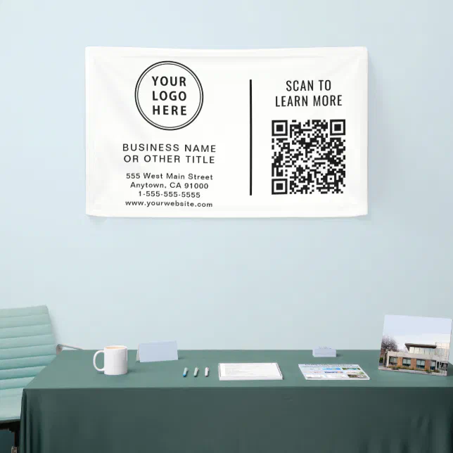 QR Code Corporate Logo Banner | Zazzle