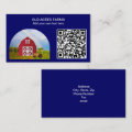 QR Code Country Farm Red Barn Blue Sky Name Business Card | Zazzle