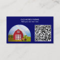 QR Code Country Farm Red Barn Blue Sky Name Business Card | Zazzle