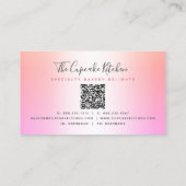 QR Code Cupcake Bakery Chef Pink Glitter Rainbow Business Card | Zazzle