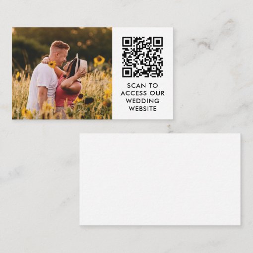 QR Code & Custom Photo Wedding Website Details Enclosure Card | Zazzle