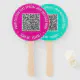 QR Code Custom Text and Colors Hand Fan Example | Zazzle