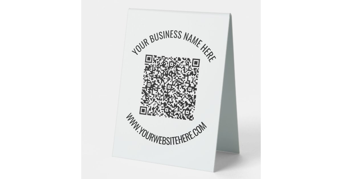 QR Code Custom Text Personalized Table Tent Sign | Zazzle