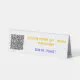 QR Code Custom Text Table Tent Sign Template | Zazzle