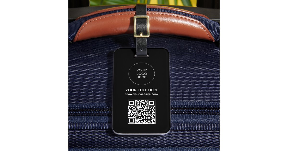 QR Code Custom Website Address Logo Scan Barcode Luggage Tag | Zazzle