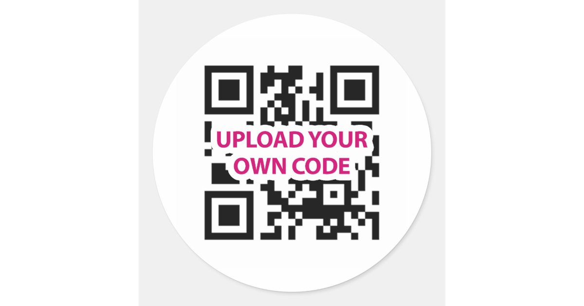 QR Code Customizable Classic Round Sticker | Zazzle.com