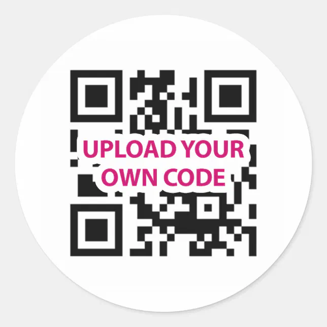QR Code Customizable Classic Round Sticker | Zazzle