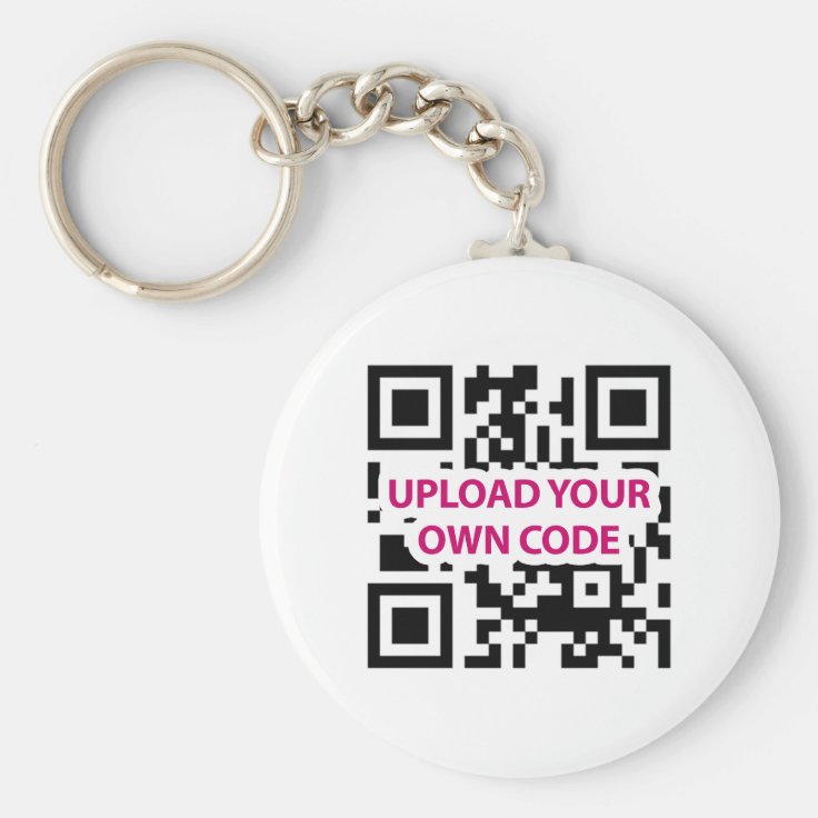 QR Code Customizable Keychain | Zazzle