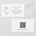 QR code Cute Winking Cat Pet Sitter Black White Business Card | Zazzle
