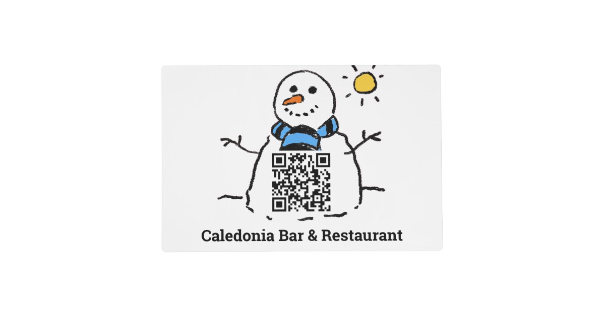 QR Code Design with Snowman Christmas Placemat | Zazzle