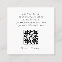 QR code Designer Sewing Buttons Simple Typography Square Business Card ...