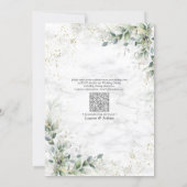 QR Code Dusty Eucalyptus Botanical Gold Greenery Invitation | Zazzle