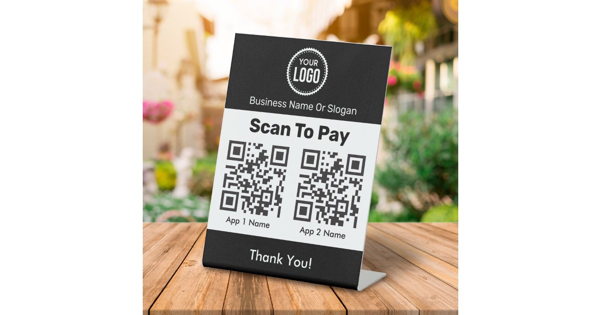 QR Code E-Wallet Payment By Mobile Digital Wallets Pedestal Sign | Zazzle