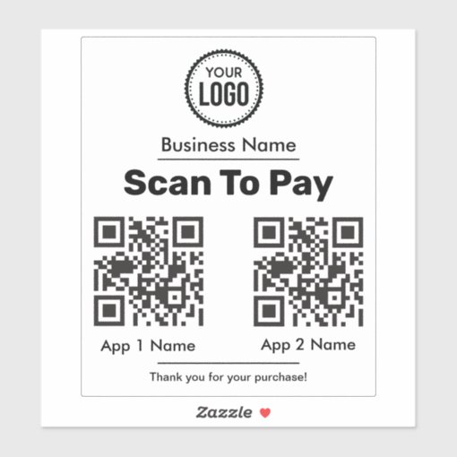 QR Code E-Wallet Payment By Mobile Digital Wallets Sticker | Zazzle