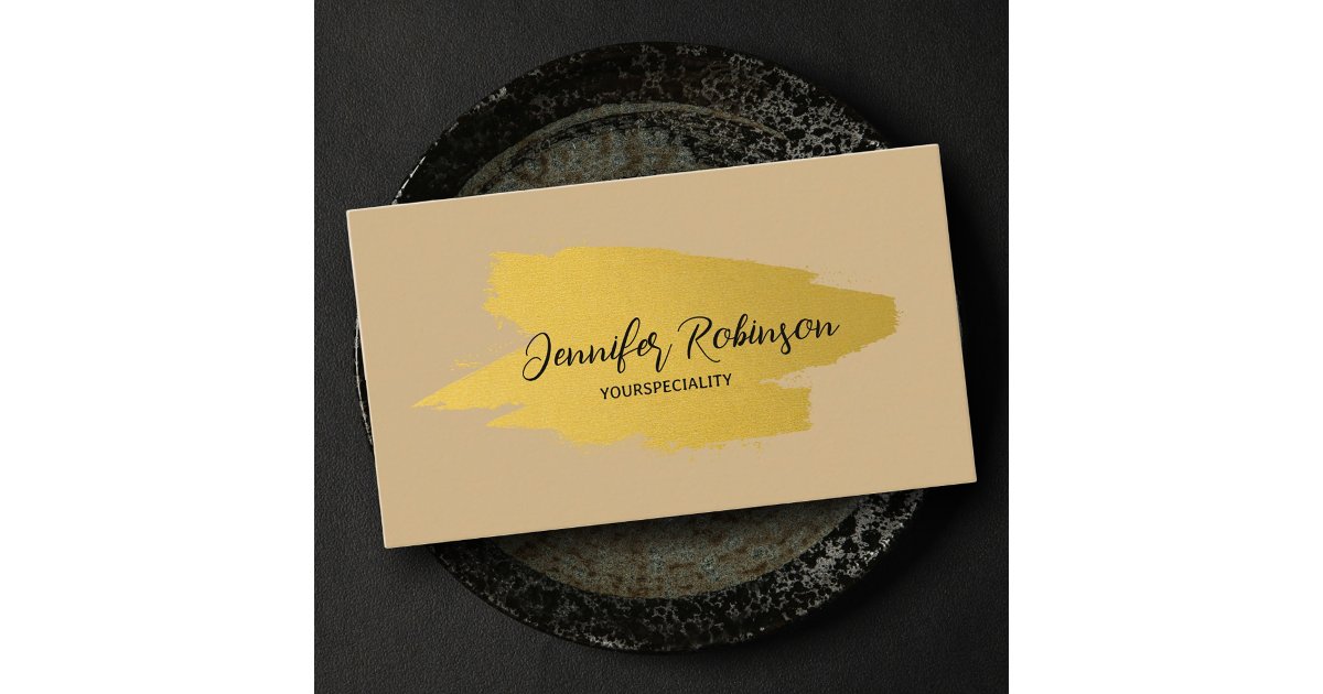 QR code earthy tone artsy gold frame business card | Zazzle