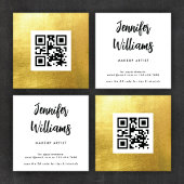 QR Code Elegant and Modern Gold Square Business Card | Zazzle