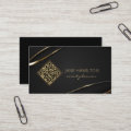 QR Code Elegant Black Gold Business Card | Zazzle