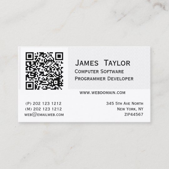 QR Code Elegant Computer Programmer | Professional Business Card ...