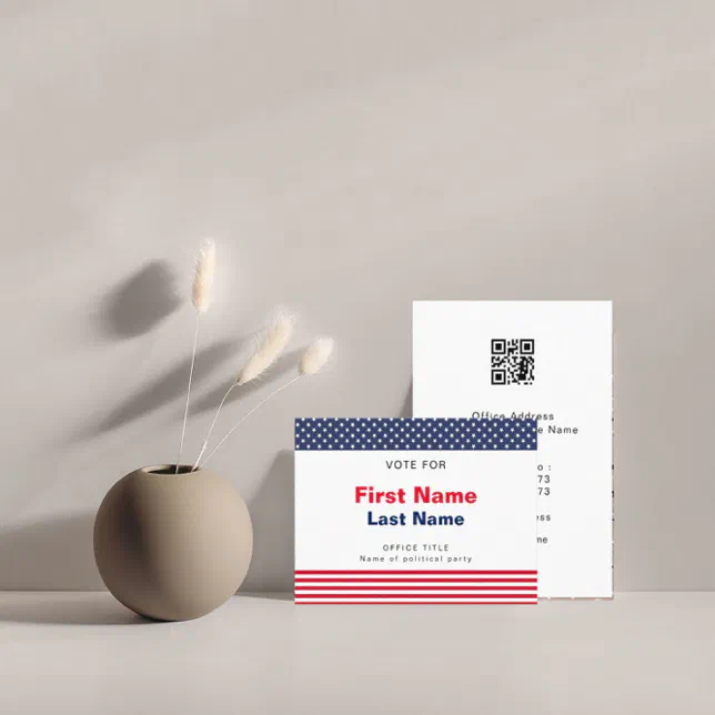 QR Code Elegant Election Campaign Business Card | Zazzle