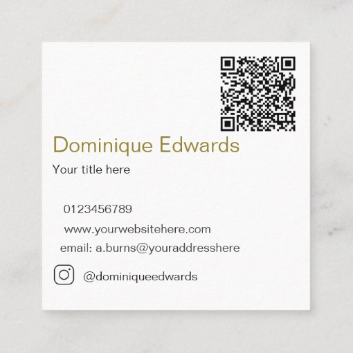 QR Code Elegant Modern Unique Pink Cosmetics Square Business Card | Zazzle