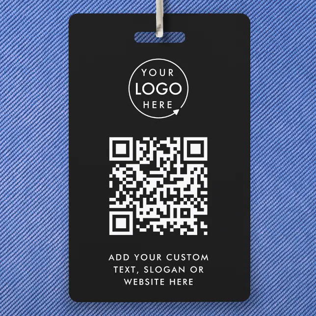QR Code Event Badge | Digital Black Budget ID Card | Zazzle