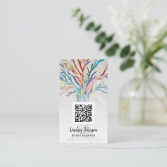 QR Code Event Planner Business Card | Zazzle