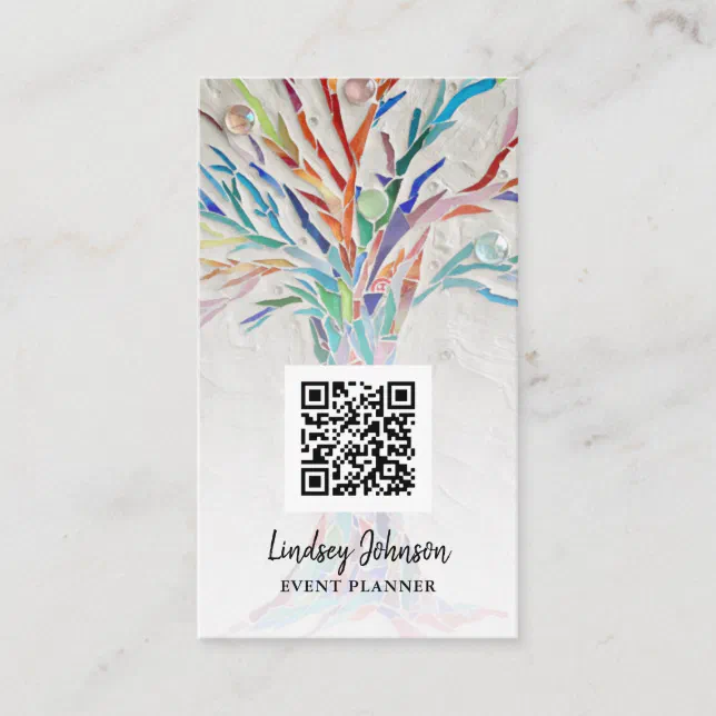 QR Code Event Planner Business Card | Zazzle