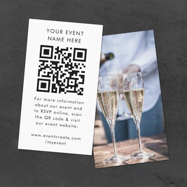 QR Code Event Website | Photo RSVP Online Enclosure Card | Zazzle