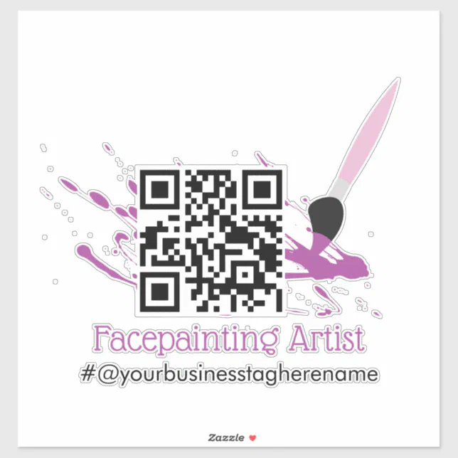 QR Code Facepainter Business Name Car Decal | Zazzle