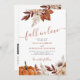 QR code Fall in Love botanical pumpkin wedding Invitation | Zazzle