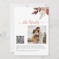 QR code Fall in Love botanical pumpkin wedding Invitation | Zazzle