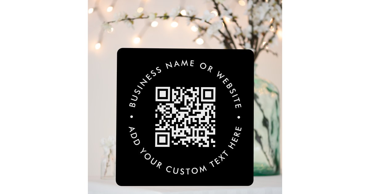 QR Code Foam Board | Business Modern Black Sign | Zazzle