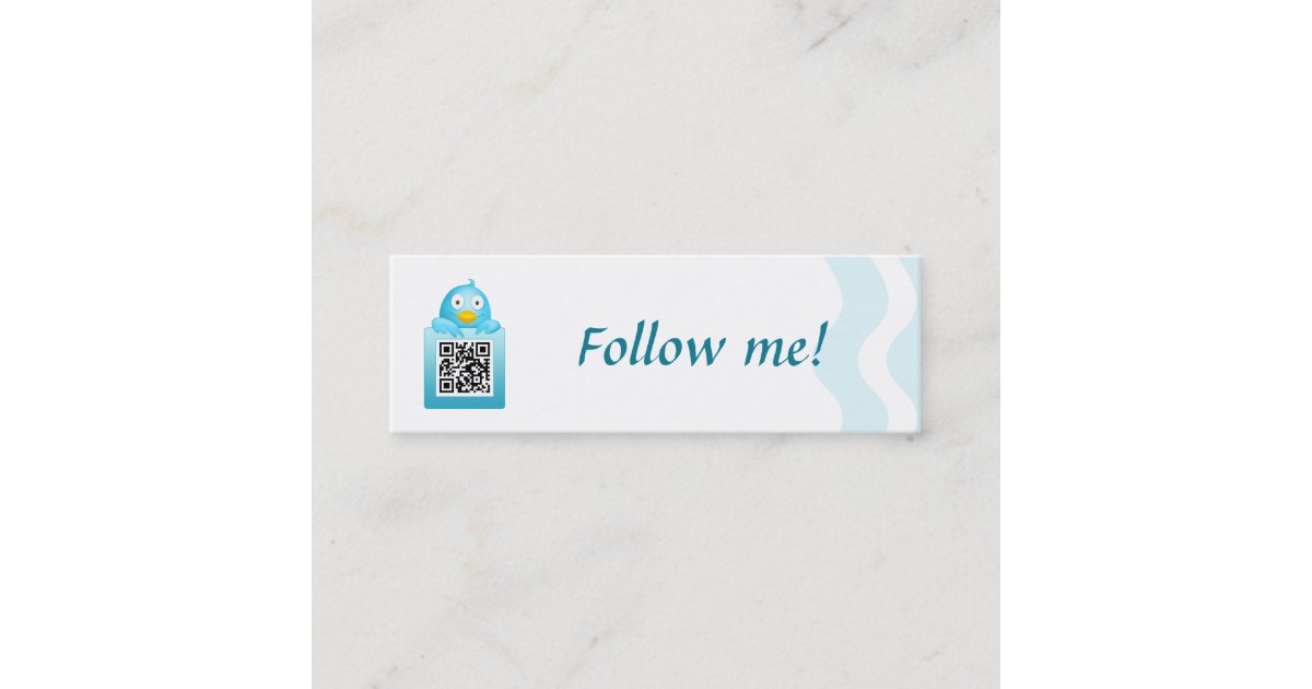 QR Code Follow Me Business Card Template (Skinny) | Zazzle