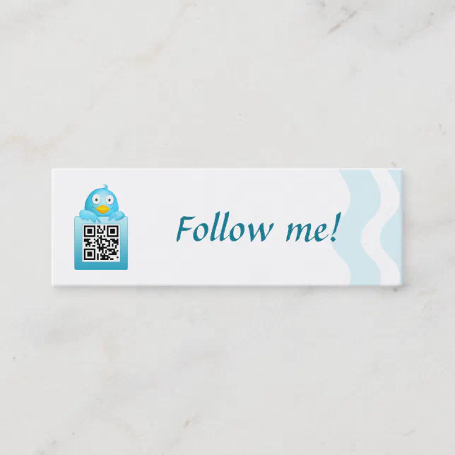 QR Code Follow Me Business Card Template (Skinny) | Zazzle