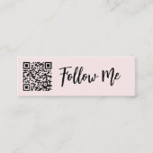 QR code Follow Me Professional Business Blush Mini Business Card | Zazzle