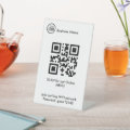 QR Code For Restaurant Coffee Shop Menu Pedestal Sign | Zazzle