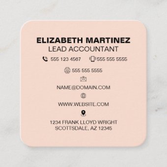 QR Code Front and Back Business Logo Professional Square Business Card ...