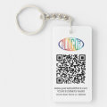QR Code Generator & Business Logo Promotional Swag Keychain | Zazzle