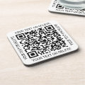 QR Code Generator Modern Business Promotional Beverage Coaster | Zazzle