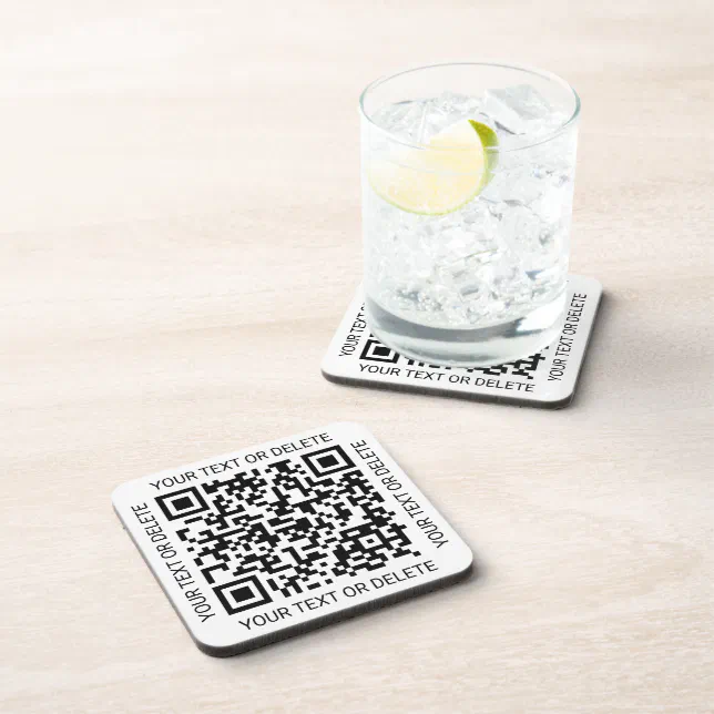 QR Code Generator Modern Business Promotional Beverage Coaster | Zazzle