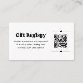 QR Code Gift Registry Card Insert | Zazzle