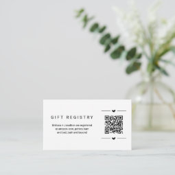 QR Code Gift Registry Card Insert | Zazzle