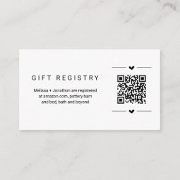 QR Code Gift Registry Card Insert | Zazzle