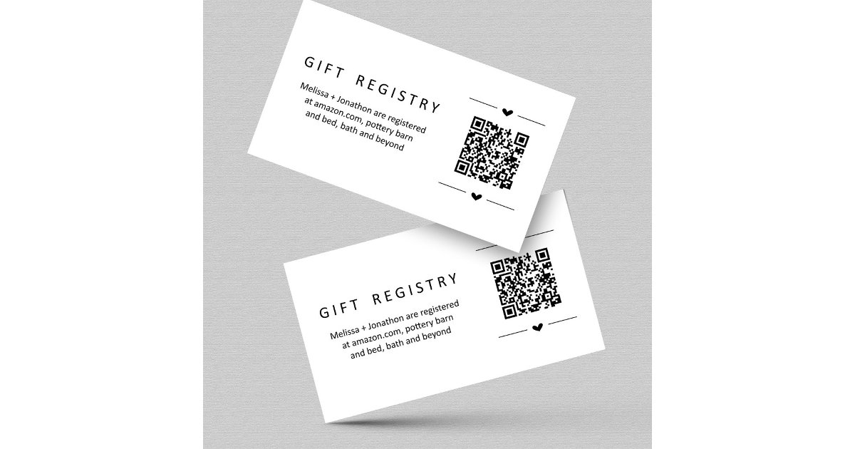QR Code Gift Registry Card Insert | Zazzle