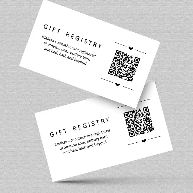 QR Code Gift Registry Card Insert | Zazzle
