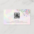 QR Code Gold Glitter Holographic Gold Pink Beauty Business Card | Zazzle