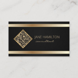 QR Code Gold Modern Profile Business Card | Zazzle