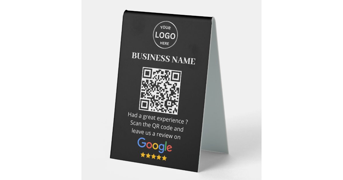 Qr Code Google Reviews Business Review Table Tent Sign | Zazzle