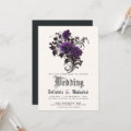 QR Code Gothic Deep Amethyst Purple Roses Invitation | Zazzle