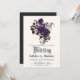 QR Code Gothic Deep Amethyst Purple Roses Invitation | Zazzle